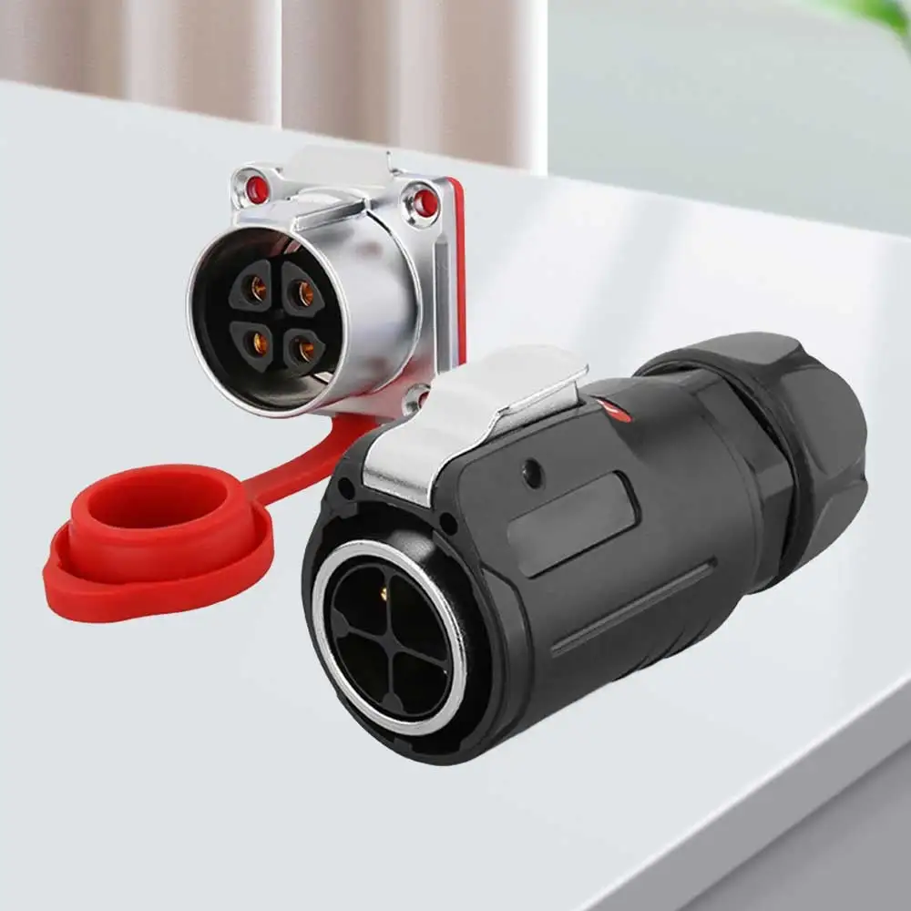 Oswell Plug Socket 4 Pin Cable Connector Waterproof 4pin Power ...
