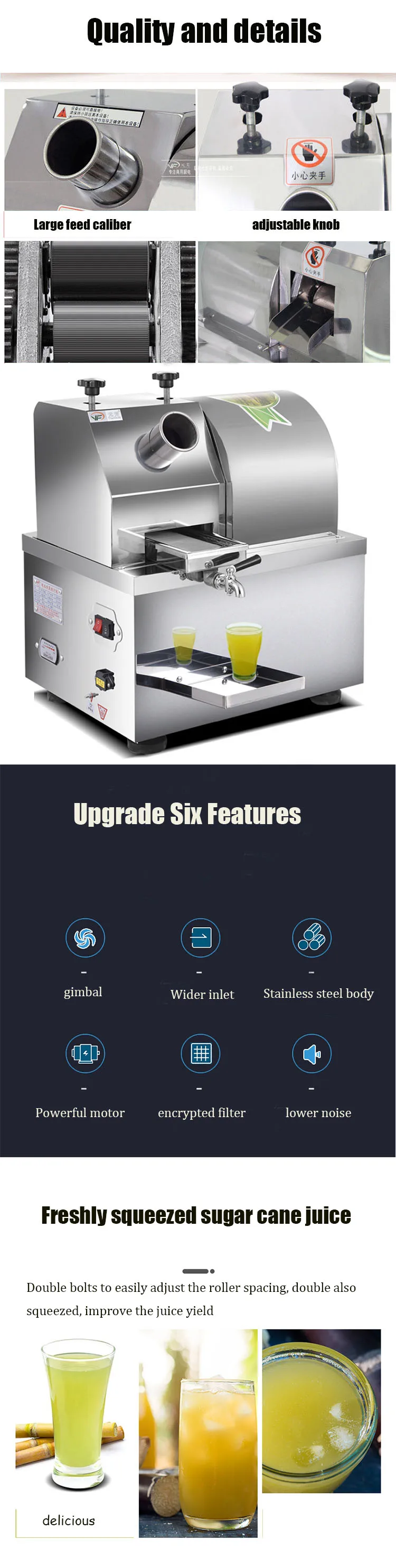 2023 Hot Selling Sugarcane Juicer Machine Small Electric Sugar Cane ...