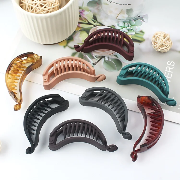 Wholesale Frosted Women Hairpin Colorful Banana Clip Vertical Clips ...