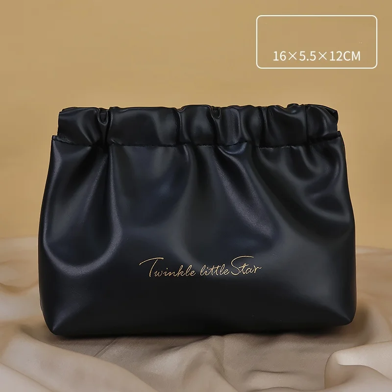 Customize LOGO Wrinkled Bag for Women Travel Kit Pouch