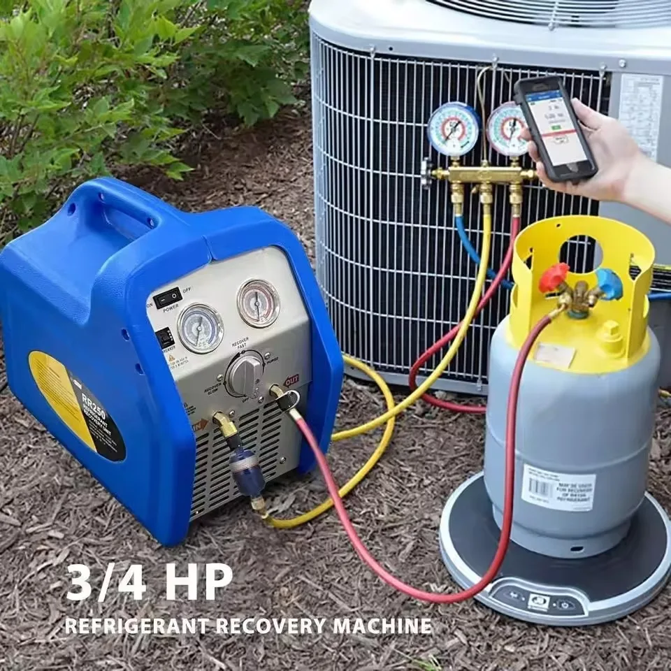 HVAC Gas Refrigerant Recovery Machine Air Conditioner Single Cylinder ...