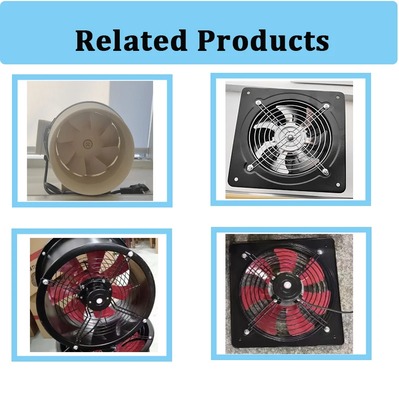 Cylindrical 220V Axial Flow Ventilation Exhaust Fan White 3'' 4'' 5'' 6 ...