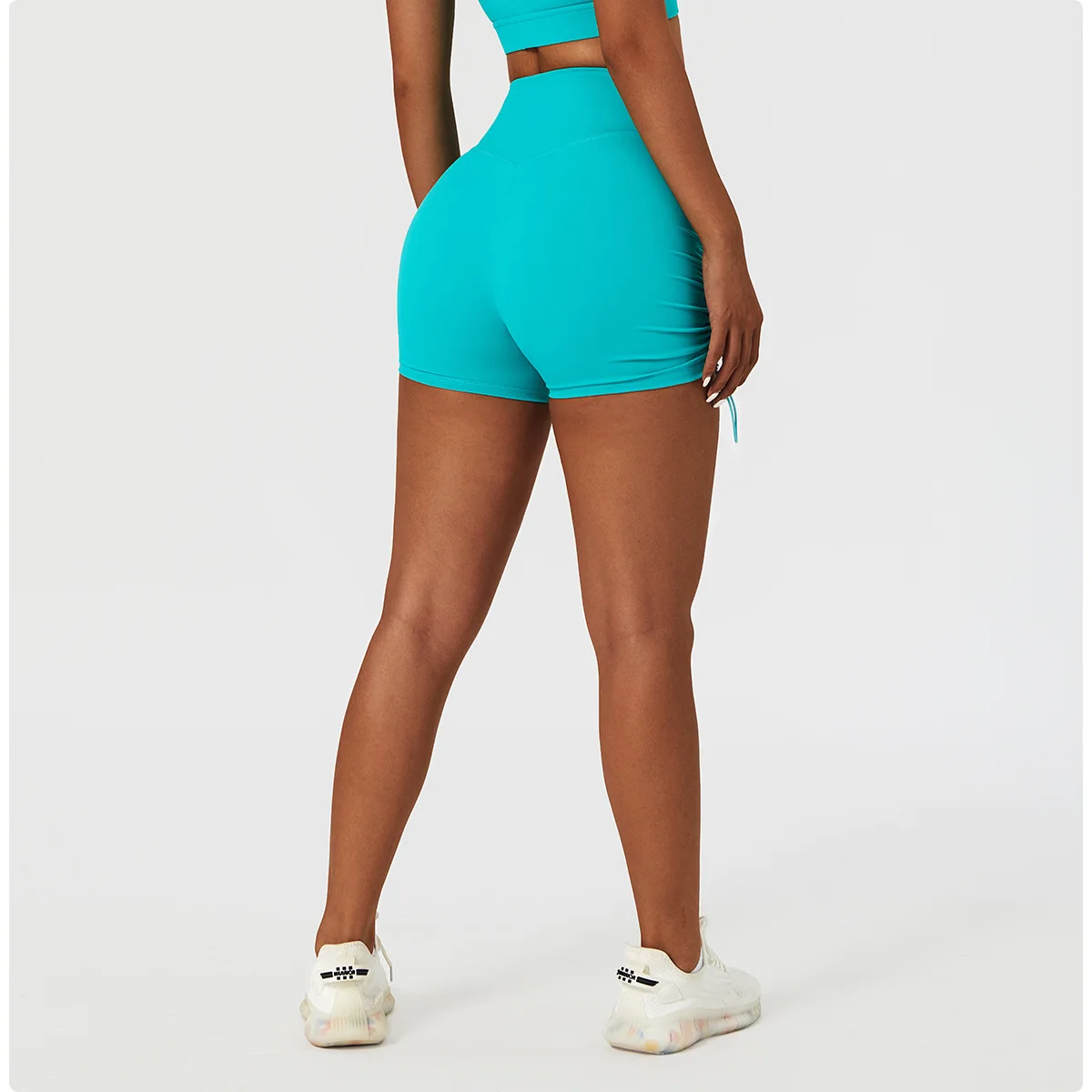 Yishenhon Womens High Waist Tummy Control Scrunched Booty Shorts ...