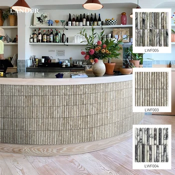 New Design 3d Beige Travertine Mosaic Stone Curve Fluted Marble Tile ...