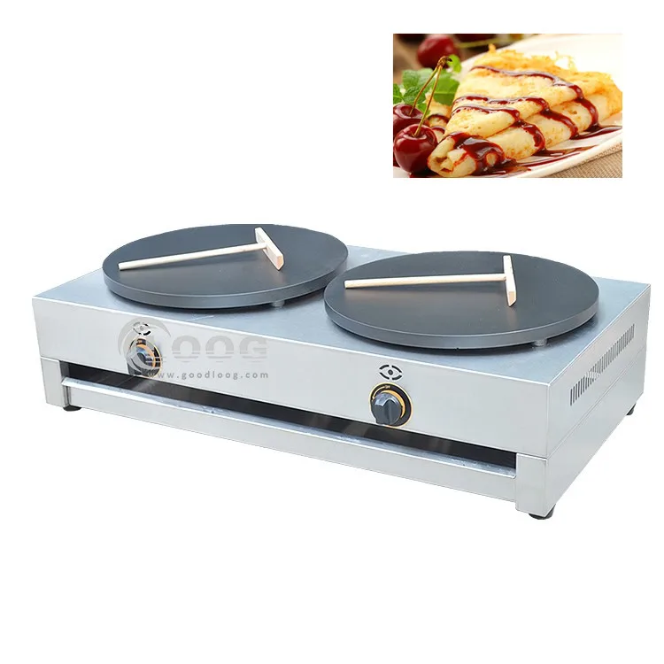 Hot Model Commercial Cast Iron LPG Gas Crepe Machine Industrial Double ...