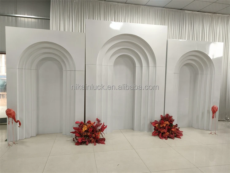 White 3D Rainbow Arch Ripple Arch Backdrop Set Wedding Arches for ...