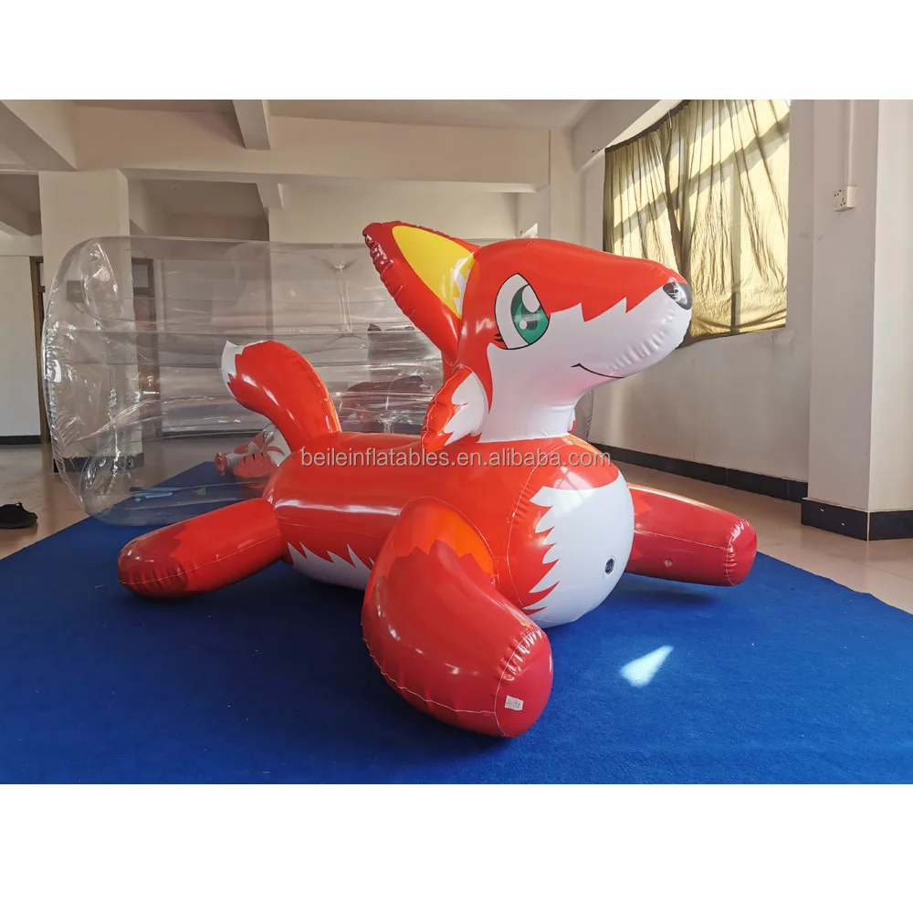 Customized Red Colour Inflatable Fox Toy for Adults