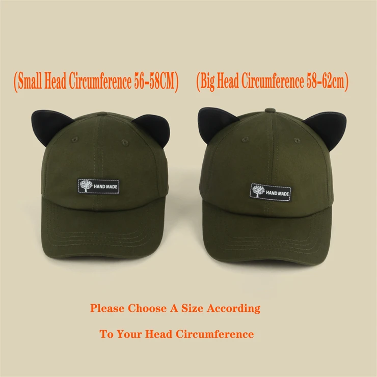 Cute Cat Ears Glasses Baseball Cap for Men's Pilot Styling Hip Hop ...