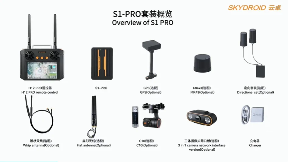 Skydroid S1 Pro Drone Control System with H12 Pro Remote