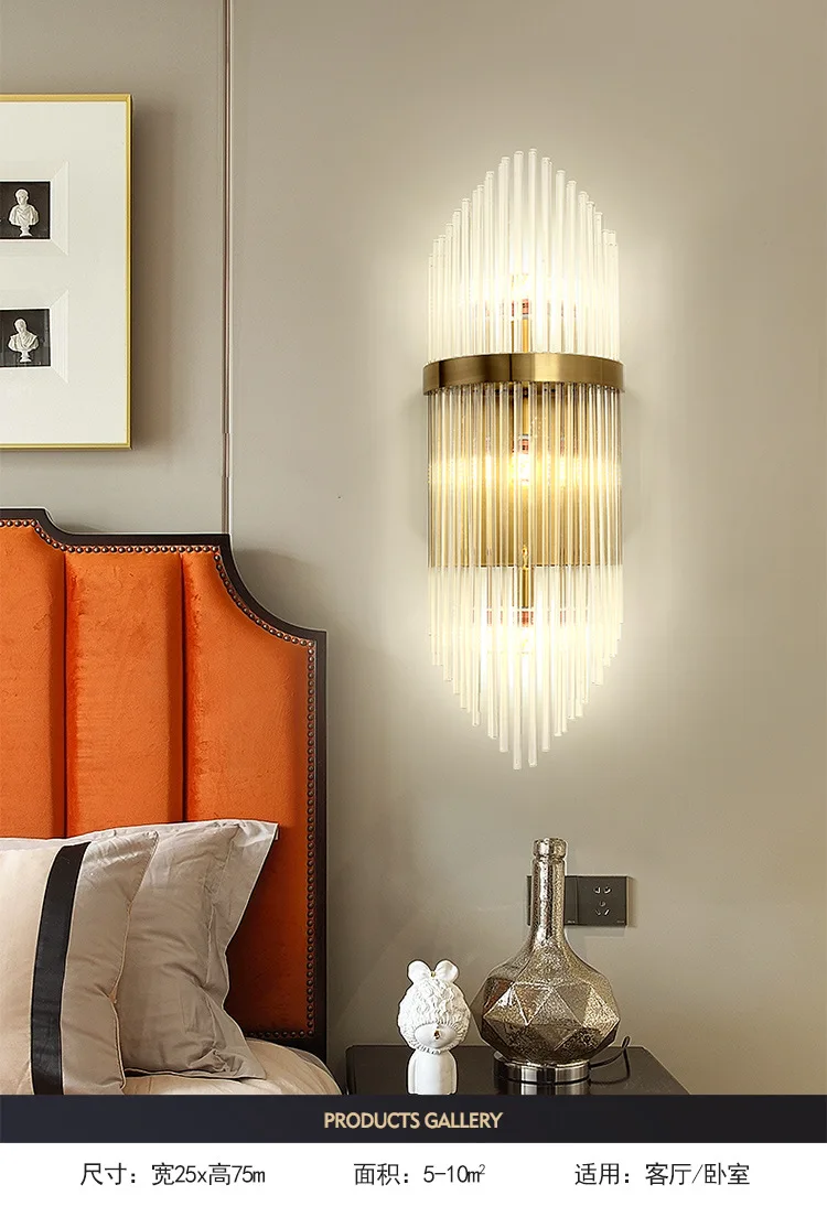 Nordic hallway crystal glass wall lamp decorative lighting| Alibaba.com