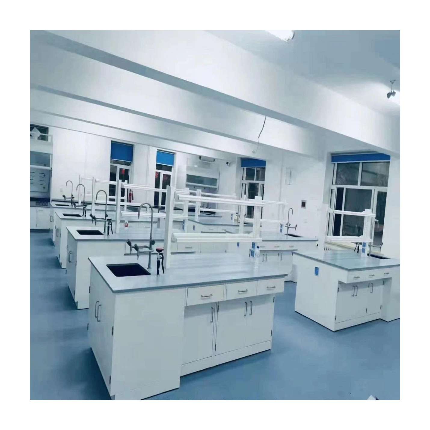 University Physics Laboratory Furniture Metal Work Table Island Lab ...