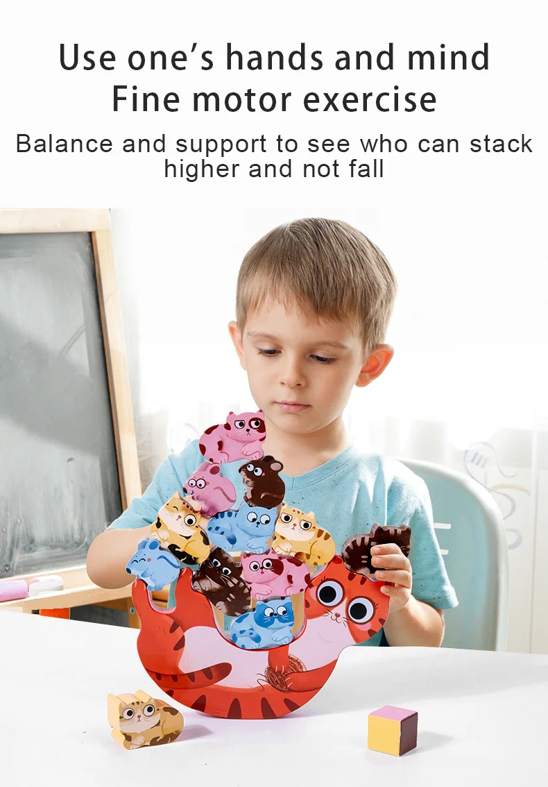 Montessori Children Hand-eye Coordination Cute Cat Animal Kitten ...