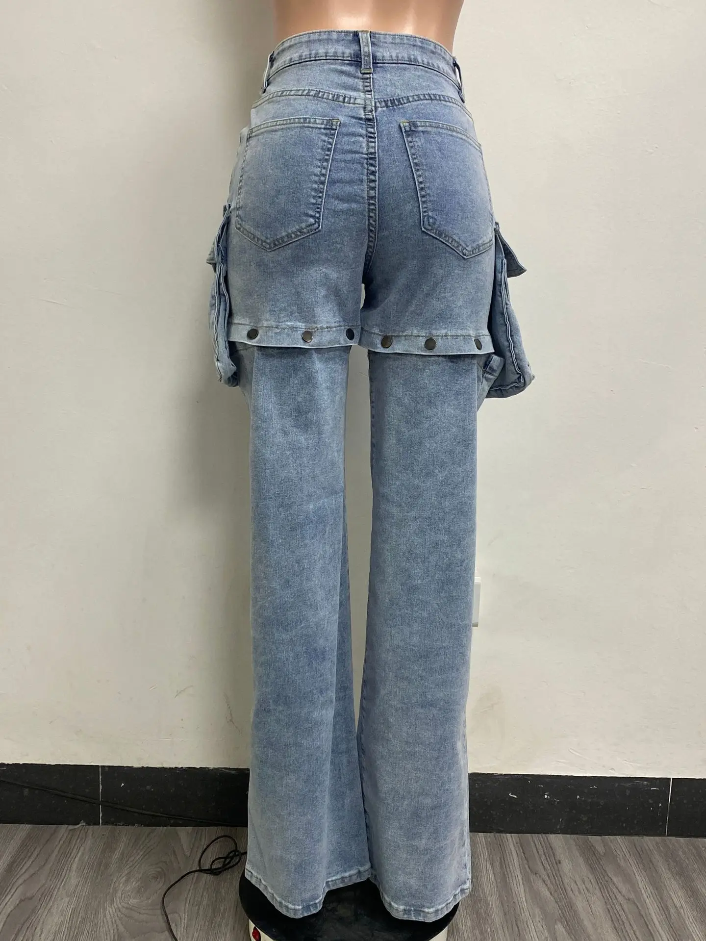 Bomblook Aspt104 Cargo Pocket Detachable Pants For Women Jeans Pants ...