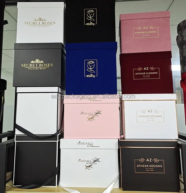 Custom Made Single Rose Packaging Box Flower Round Cardboard Box,Small ...