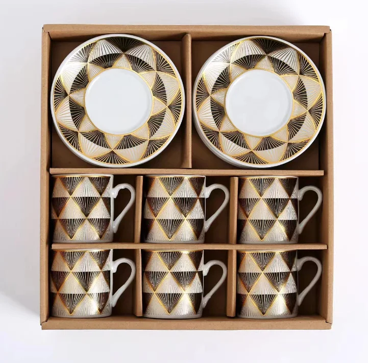 European Style Ceramic Coffee Cup Set - Perfect for Parties