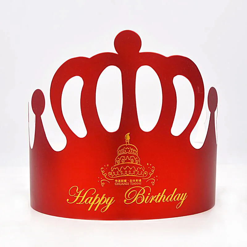 Gold Paper Crown - Happy Birthday Cap for Kids & Adults