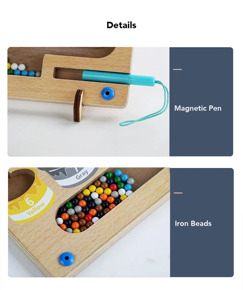 Pt Custom Logo Magnetic Maze Educational Wooden Activity Board Maze ...