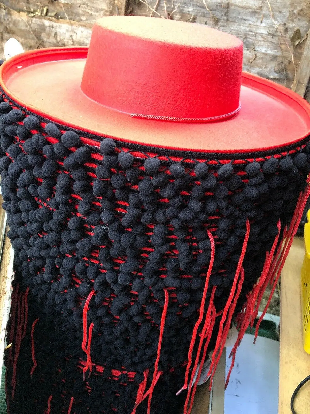 Red Flamenco Hat - Spanish Felt Hat for Mexican Dancers, Party ...