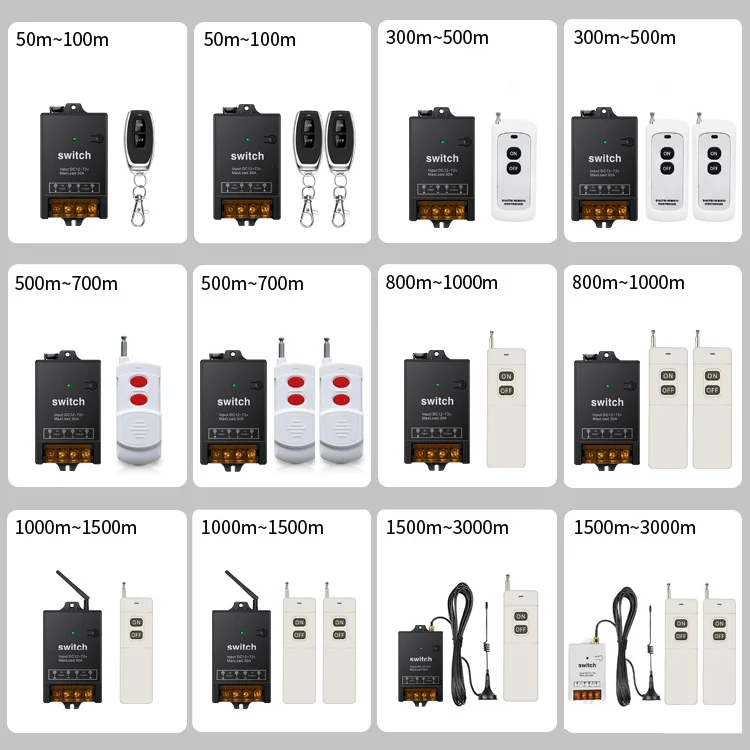 Long Range RF 433mhz Wireless Switch - DC 12V Remote Control