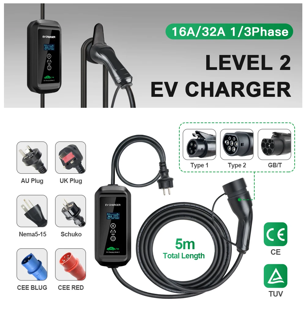 F1 Type 2 Ev Charger - Fast, Reliable, and Portable