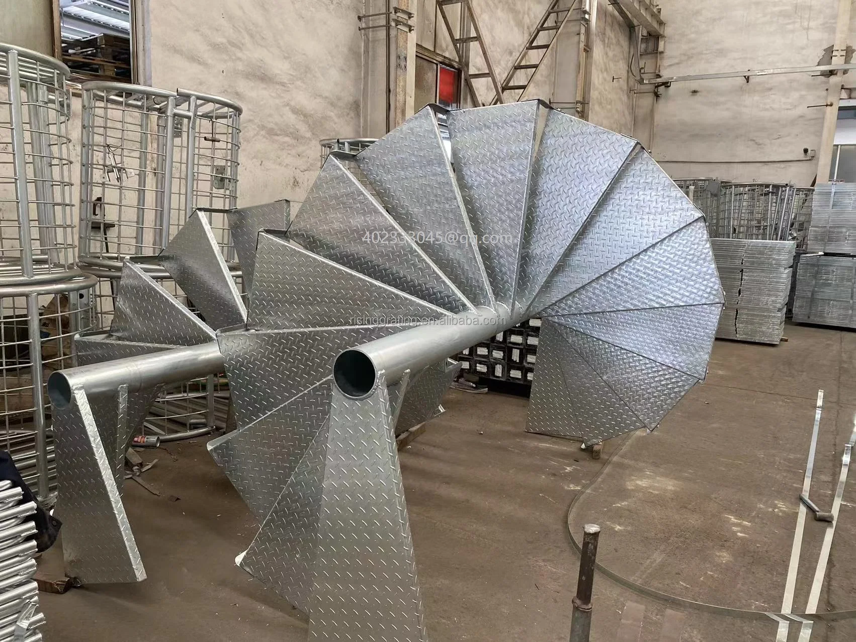Outdoor Galvanized Steel Staircase - Durable & Eco-friendly