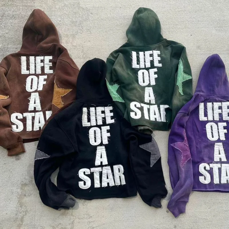 High Quality Custom Distress Embroidery Cropped Hoodie