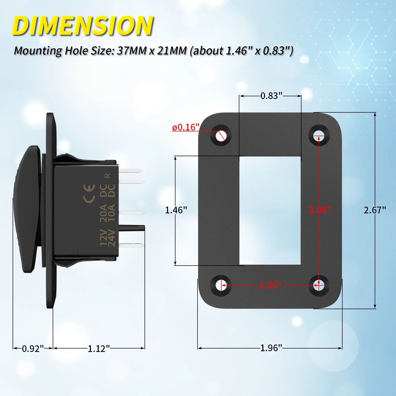 1 Gang Aluminum 20A AUTO+Pump Pattern+MANUAL 12V 3 Position Marine ...