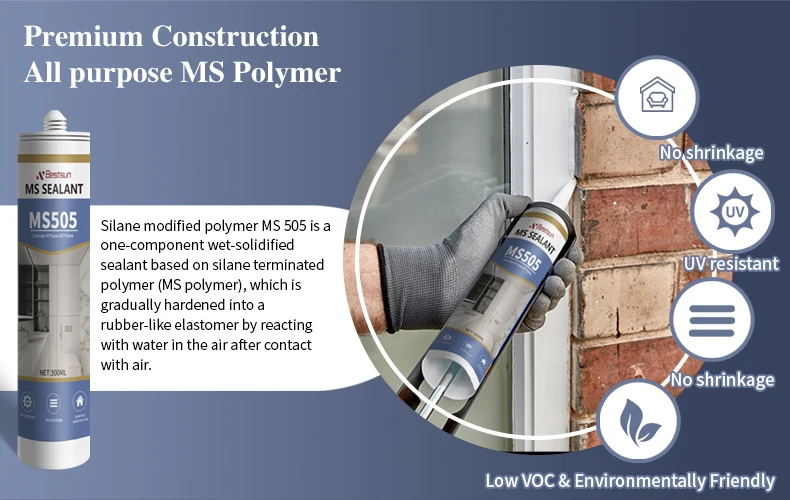 Ms Sealant All Purpose Good Uv Resistance White Grey Black Modified Silane Ms Hybrid Polymer ...