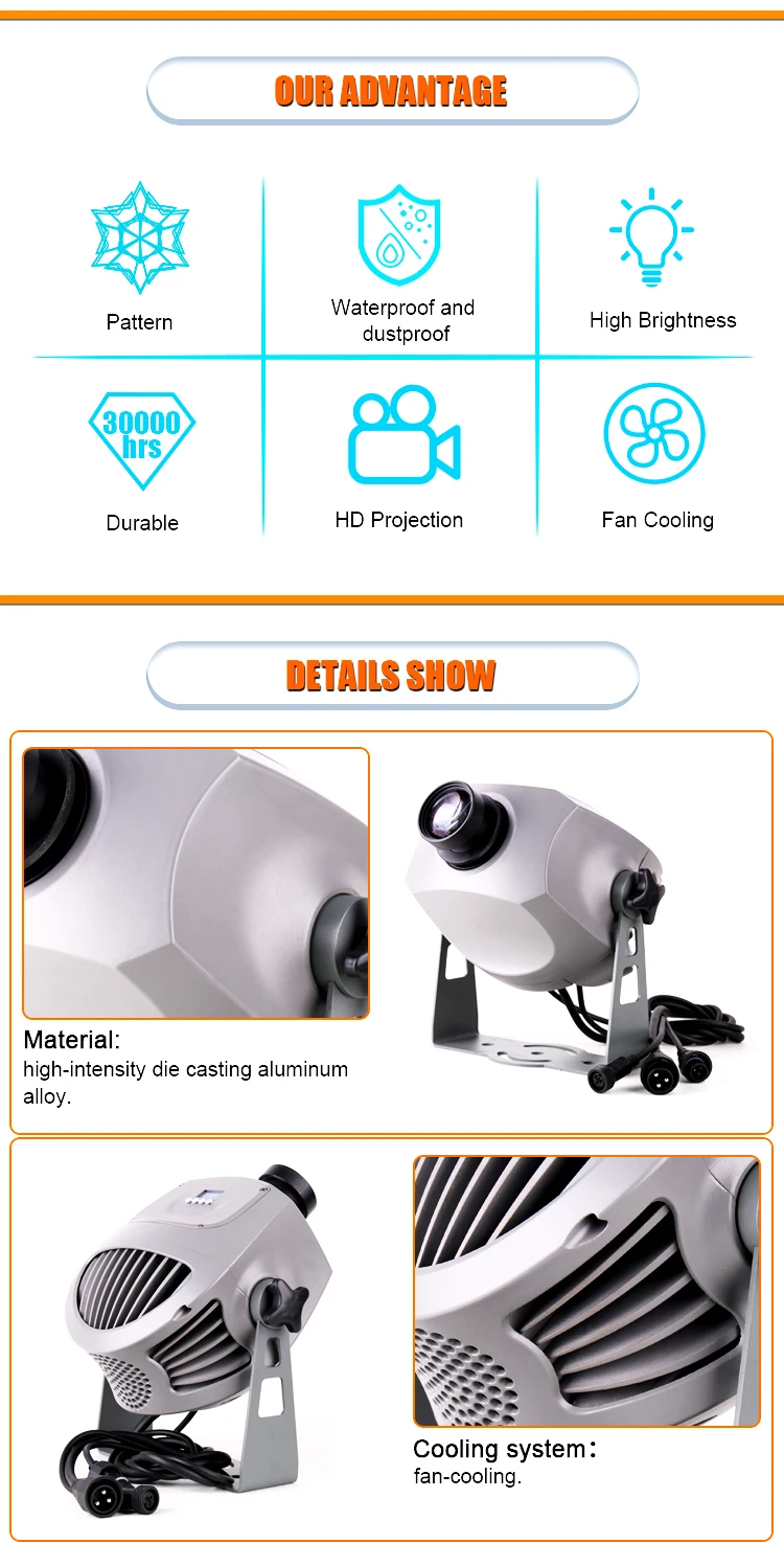 150w Gobo Projector Outdoor IP66 - RGB LED Advertising Light