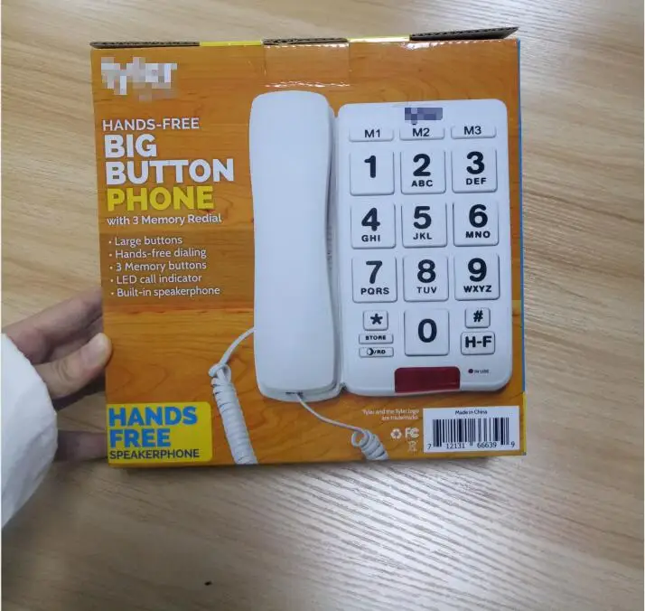 Clear Corded Large Key Telephone Model Analog Fixed Landline Big Button ...