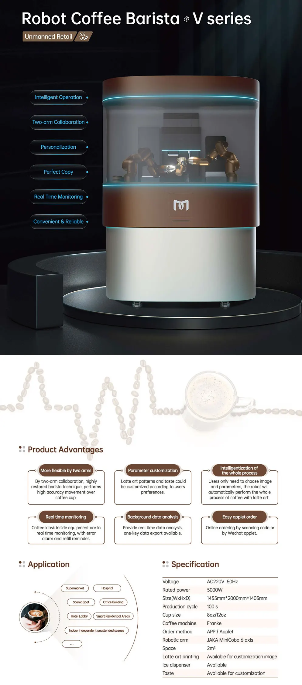 Collaborative Humanoid Robot For 5kg Payload Lightweight Coffee Robotic ...