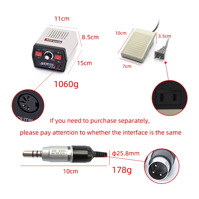 Dental Clinic Micromotor Strong 204 E-Type Handpiece Electric Polishing ...