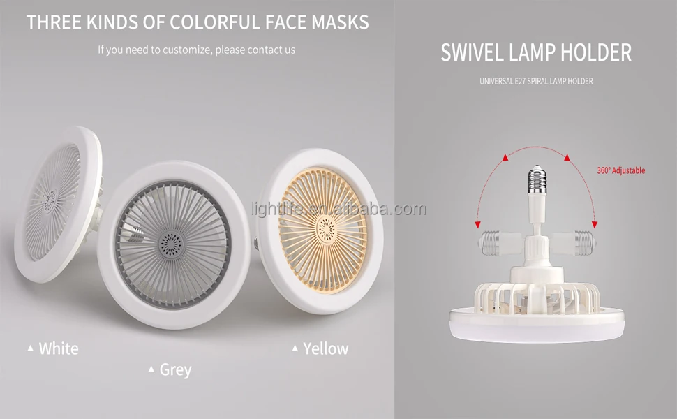 Modern Ceiling Lamp Fan with Remote Control & Dimmable LED