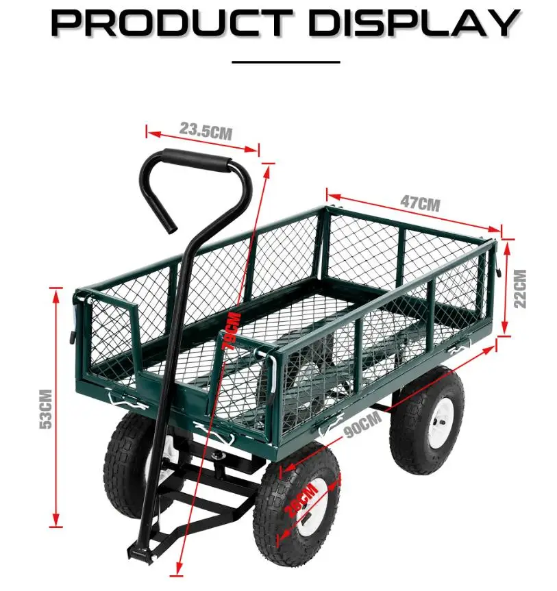 Heavy Duty Construction Steel Utility Garden Tool Cart With Removable ...