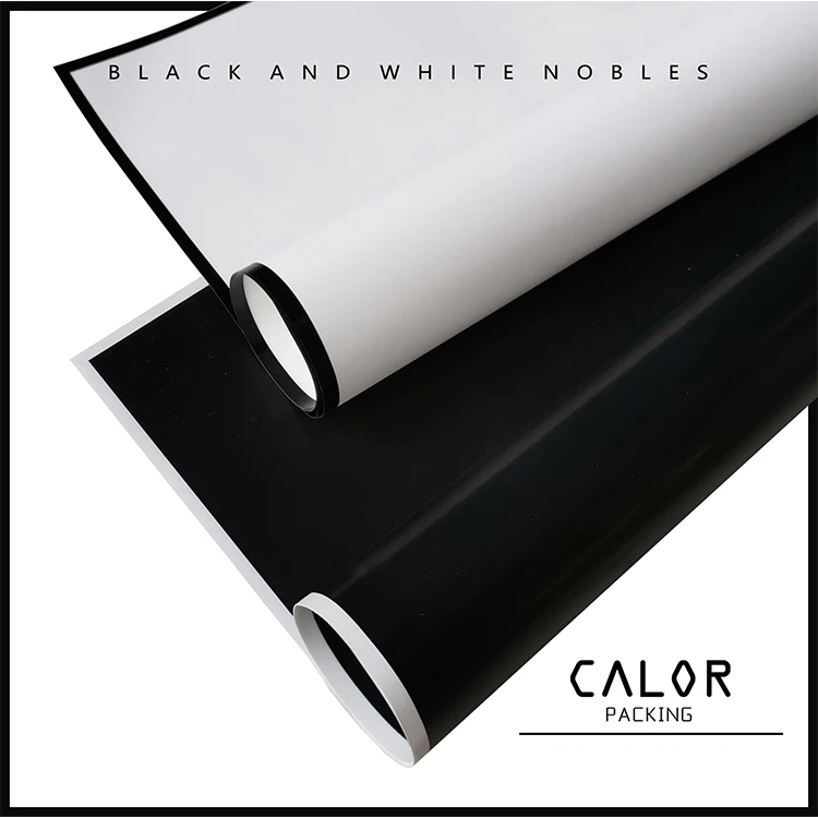 Calor Black And White Flower Packing Paper Waterproof Plastic Paper ...