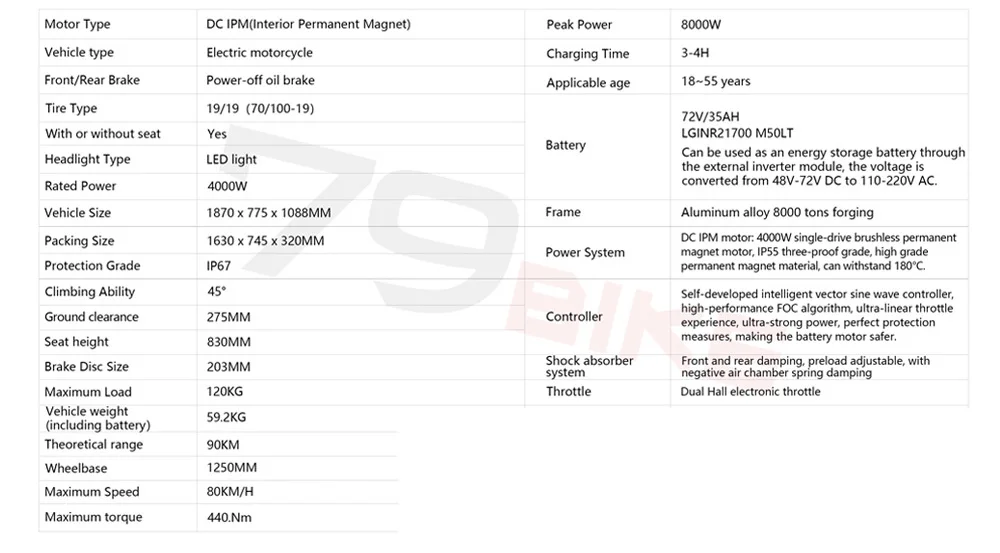 79bike-falcon M Electric Dirt Bike 8000w Off Road Mtb High Powerful ...