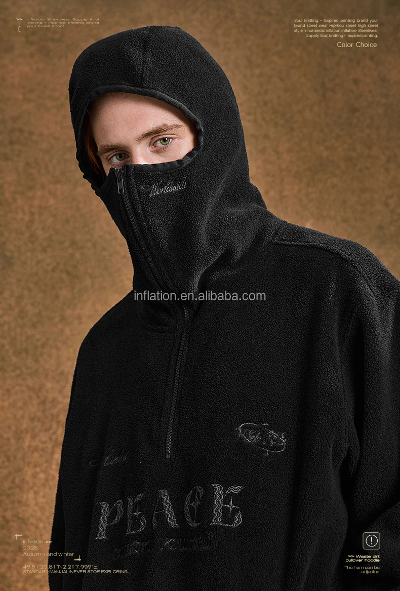 INFLATION Wasteland Custom Mask Ninja Hoodie Embroidery