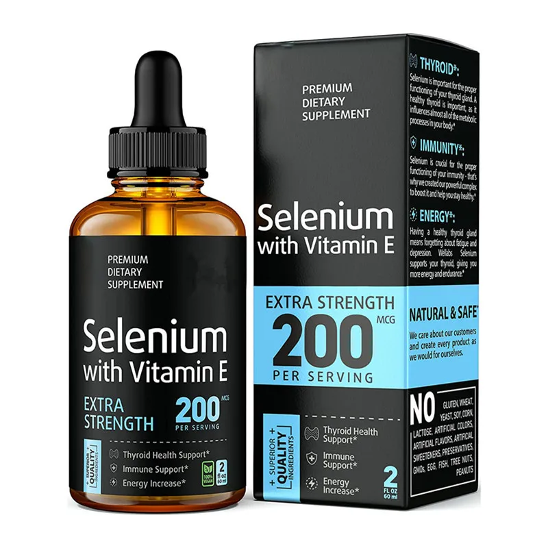 Oem/odm/obm Natural Selenium 200mcg Liquid Selenium Drops Vitamin E ...