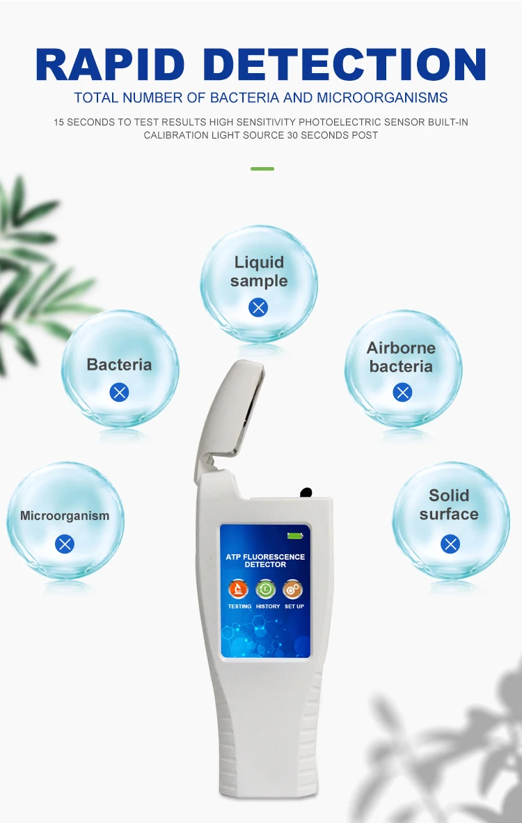 Handheld ATP Fluorescence Hygiene Meter - Cleanliness Detector