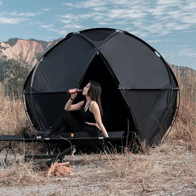 Glamping Hot Sale Dome Tent In Black Camping Geodesic Starry Sky Tent ...