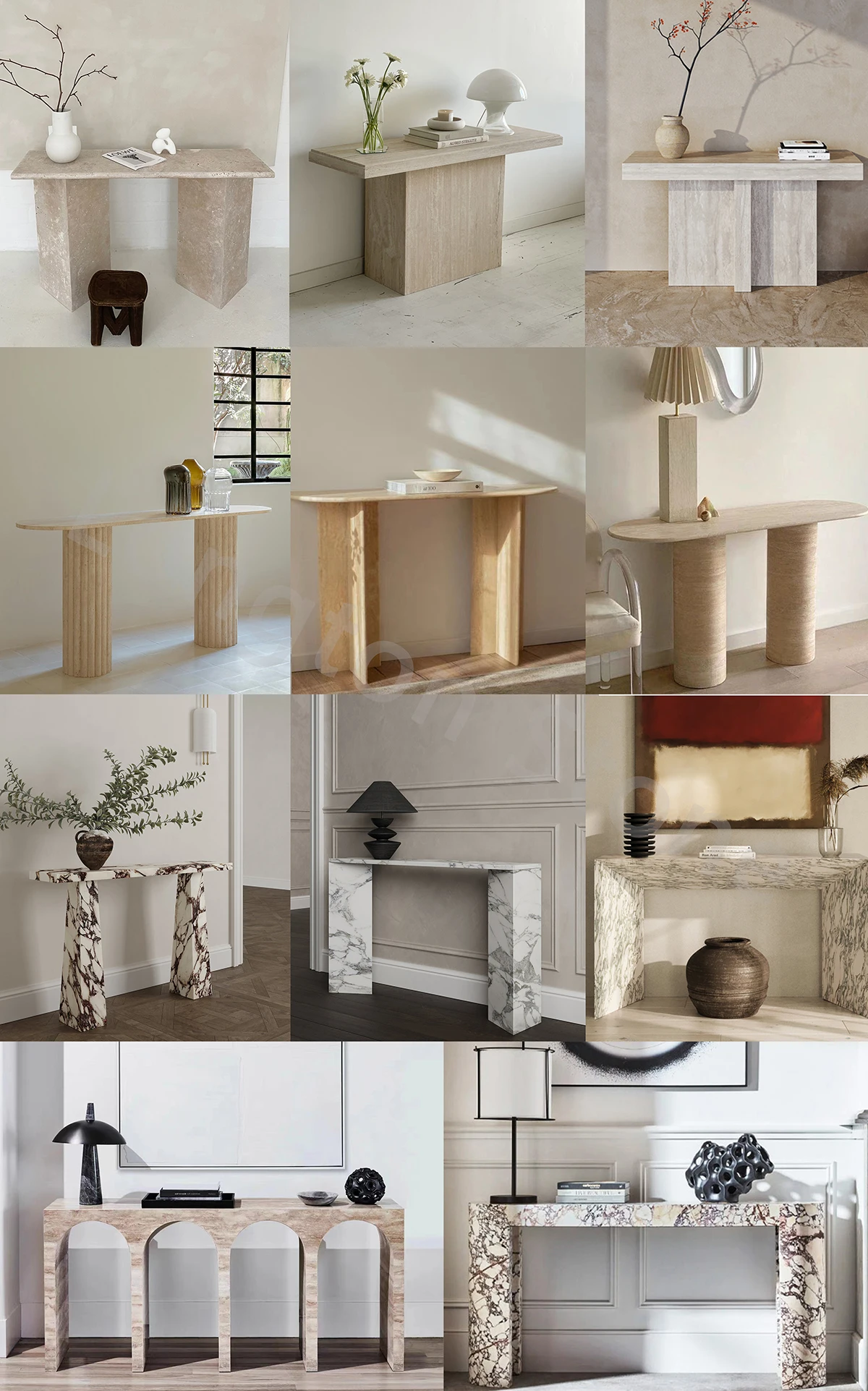 Luxury Italian Calacatta Viola Marble Console Table