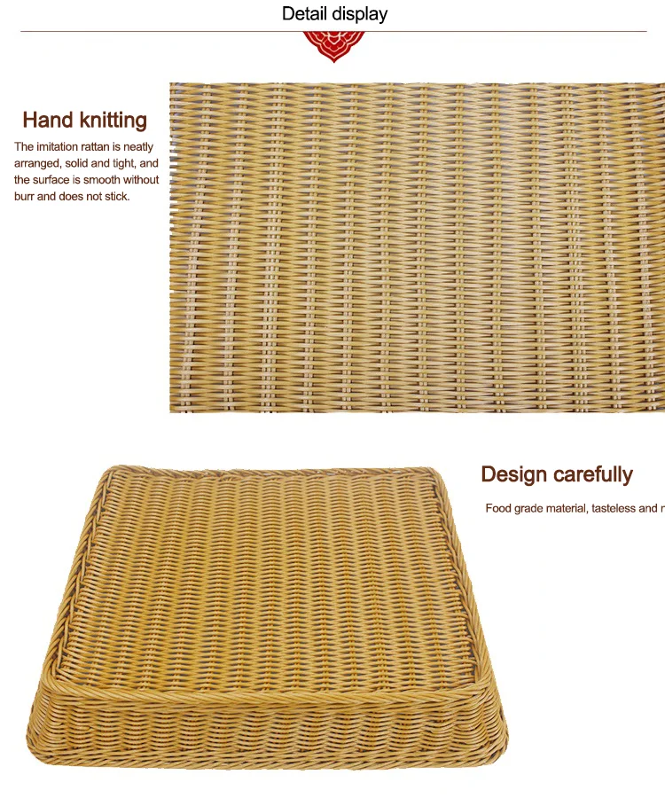 Good Quality Rectangular Pp Plastic Rattan Storage Basket Fruit And ...