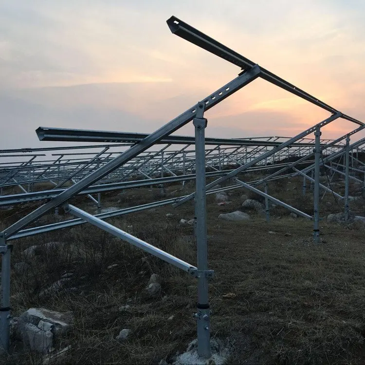 Wholesale Price Solar Panel Galvanized Brackets Dual Pole Solar Pv ...