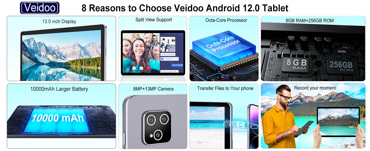 VEIDOO 13 Inch Android Tablet - High Performance & Durability