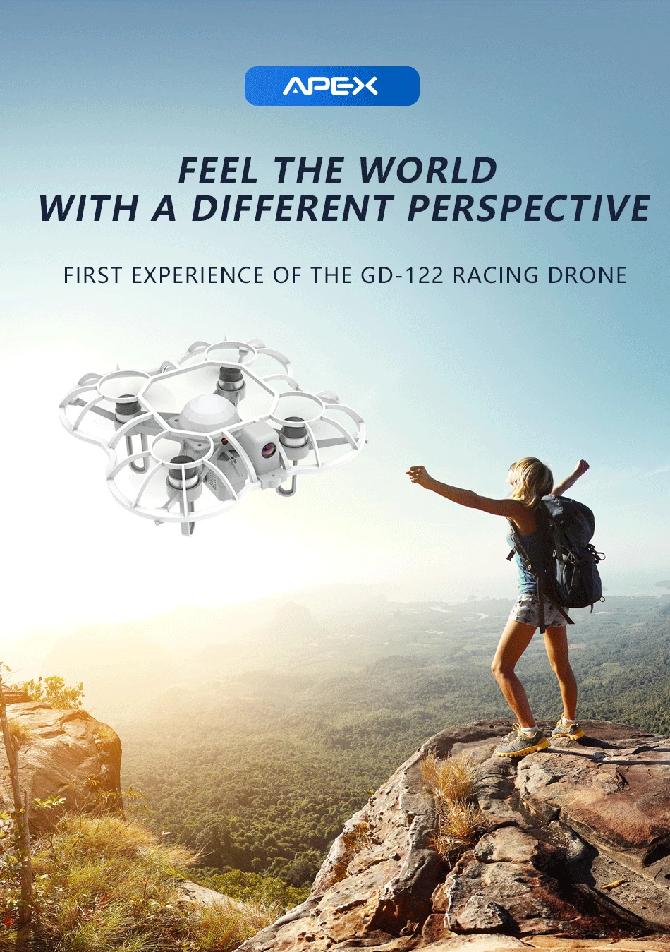 APEX VR Glasses Toy Drone FPV Racing - 200M Transmission