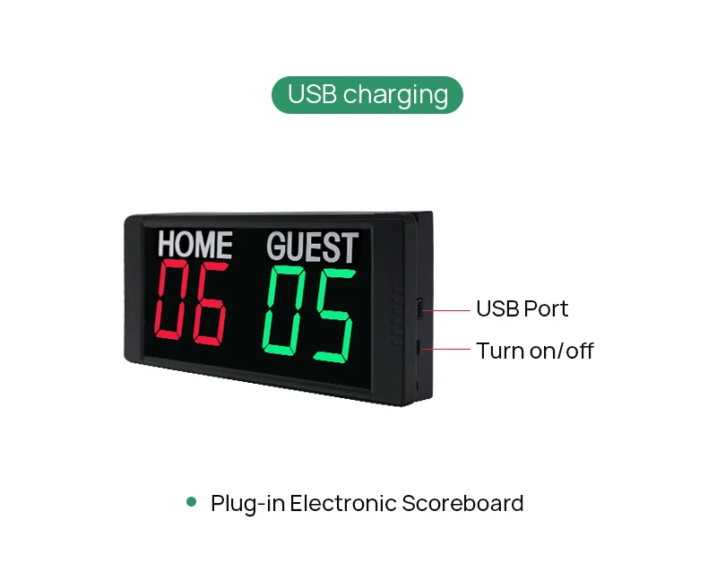 Portable Magnetic 1.5 Inch Mini Digital Scoreboard Built-in Battery ...
