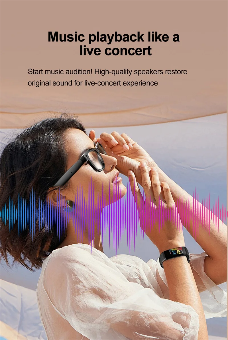 W600B AI Smart Glasses with Real-Time Translation 2K Camera Voice ...