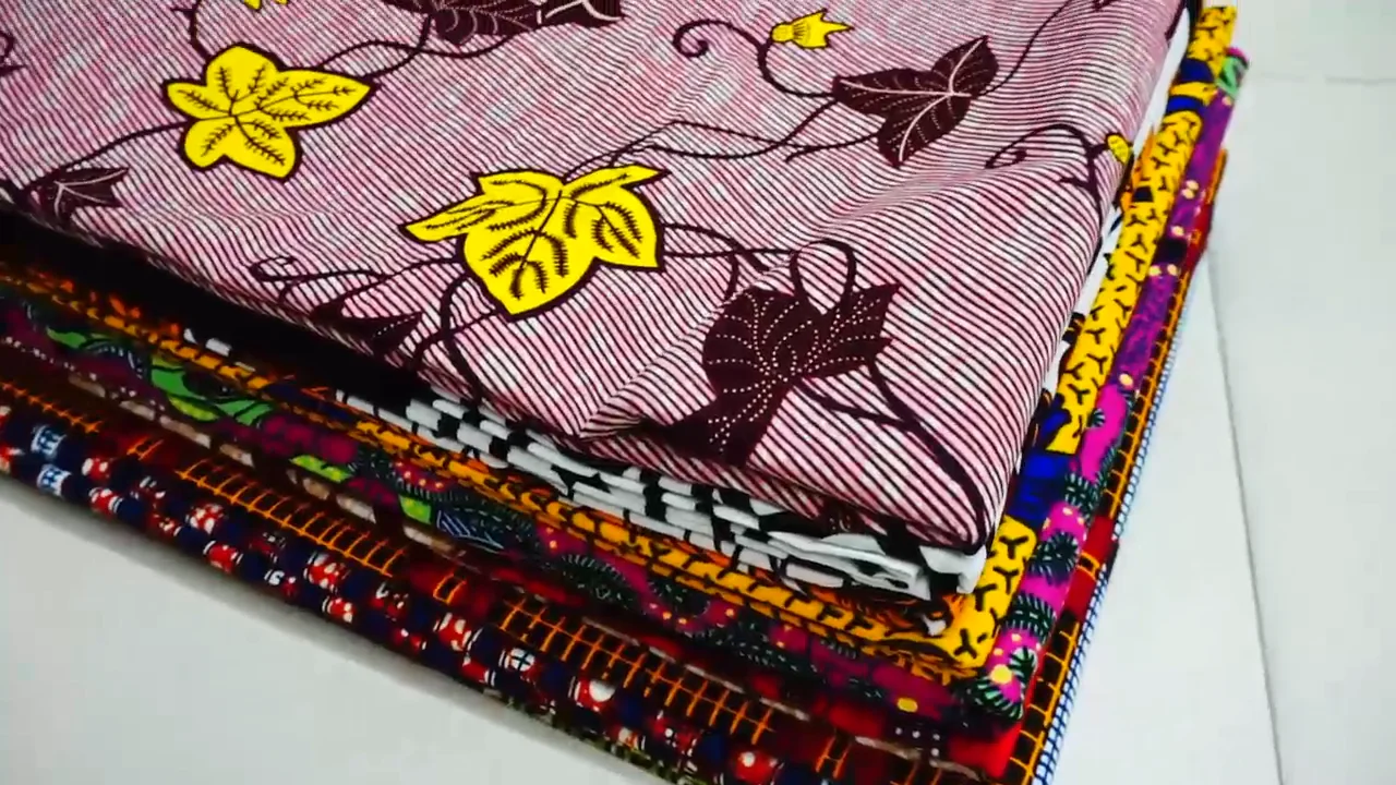 V1469 Pink Tissue African Wax Fabric Printed Ankara 6 Yards Real Wax ...