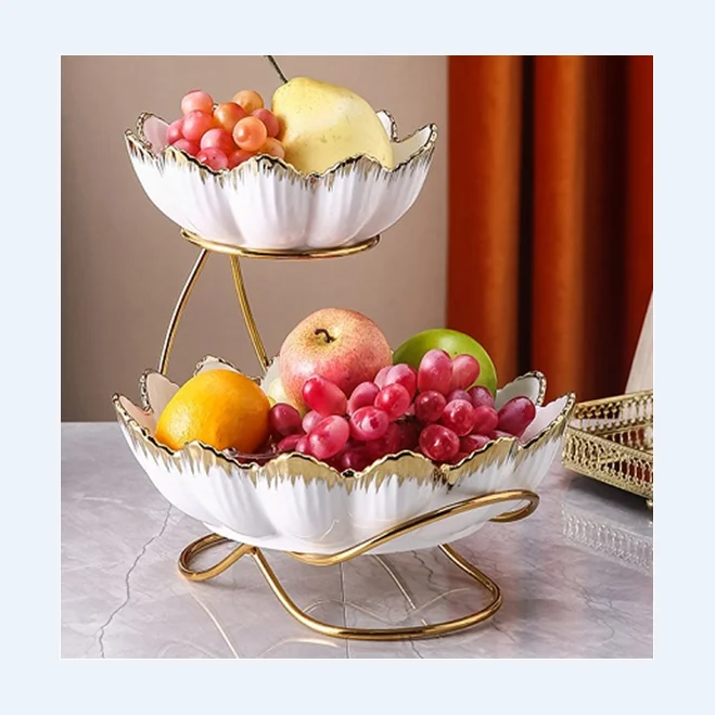 Modern Luxury Living Room Snack Plate And Dish Double Layer Snack Bowl ...