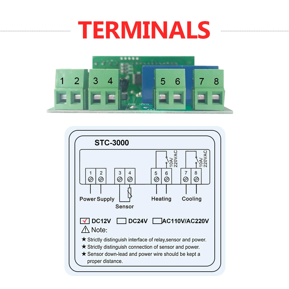 STC-1000 STC-3000 STC-3008 Dual LED Digital Thermostat Temperature ...